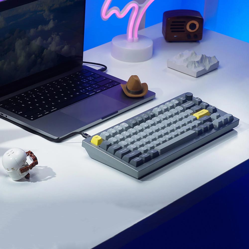 Keychron Q1 QMK Fully Assembled Knob Silver Grey-A Gateron G Pro Brown ...