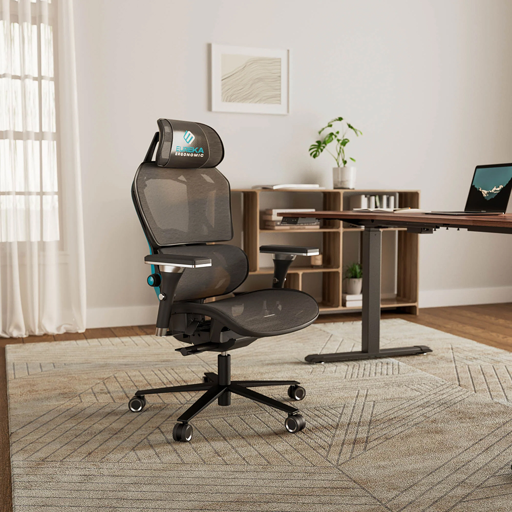 Eureka Ergonomic TYPHON Gaming Chair Blue (ESL-Co-Branded) - огромный ...