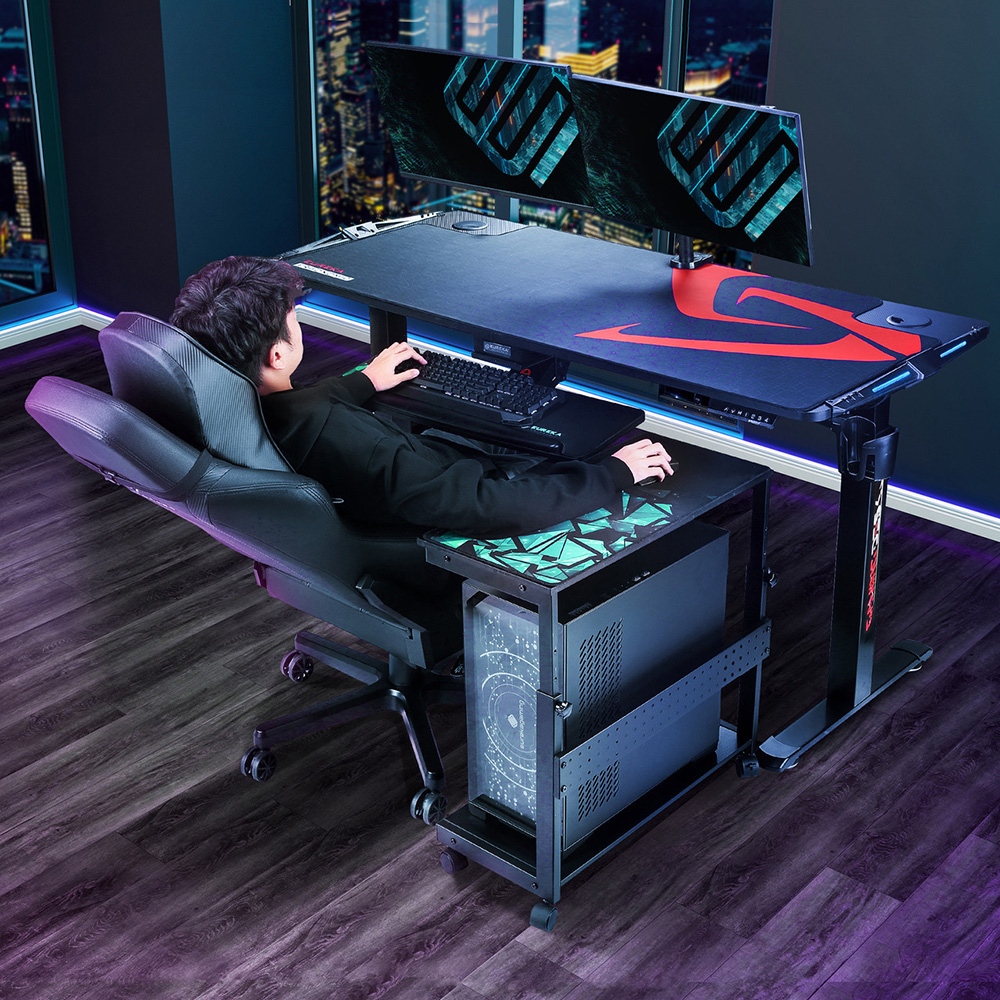 Eureka Ergonomic Height Adjustable Rolling CPU Cart