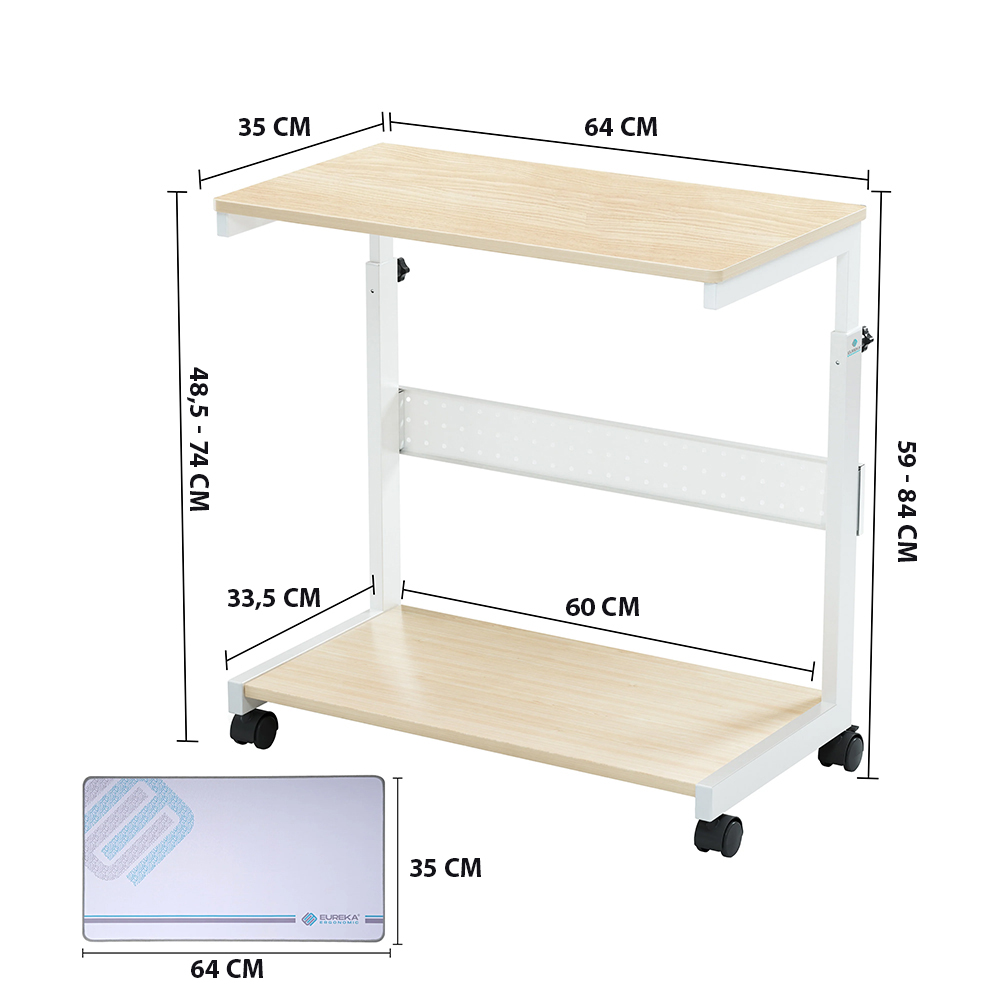 Eureka Ergonomic Mobile CPU Cart Maple
