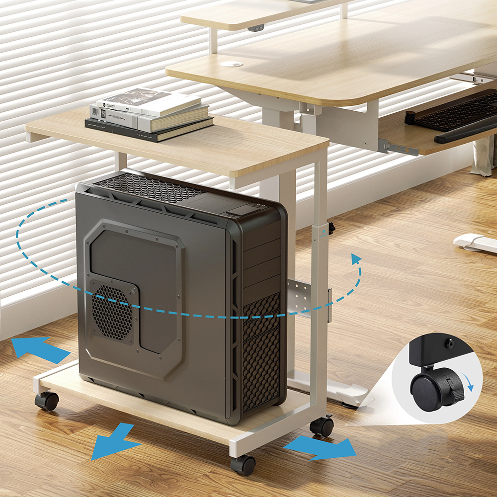 Eureka Ergonomic Mobile CPU Cart Maple