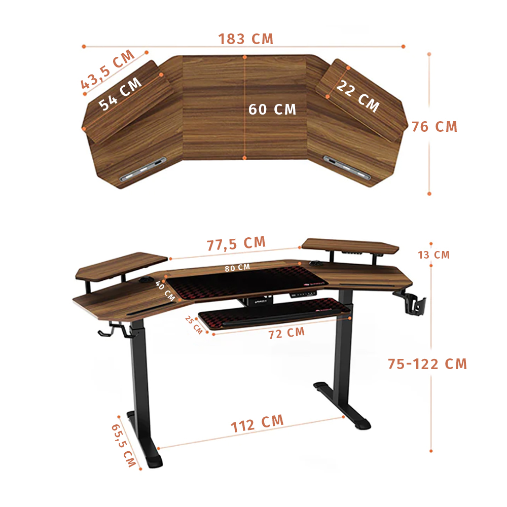 Eureka Ergonomic Aero 72 Standing Desk Walnut - Купить компьютерный стол