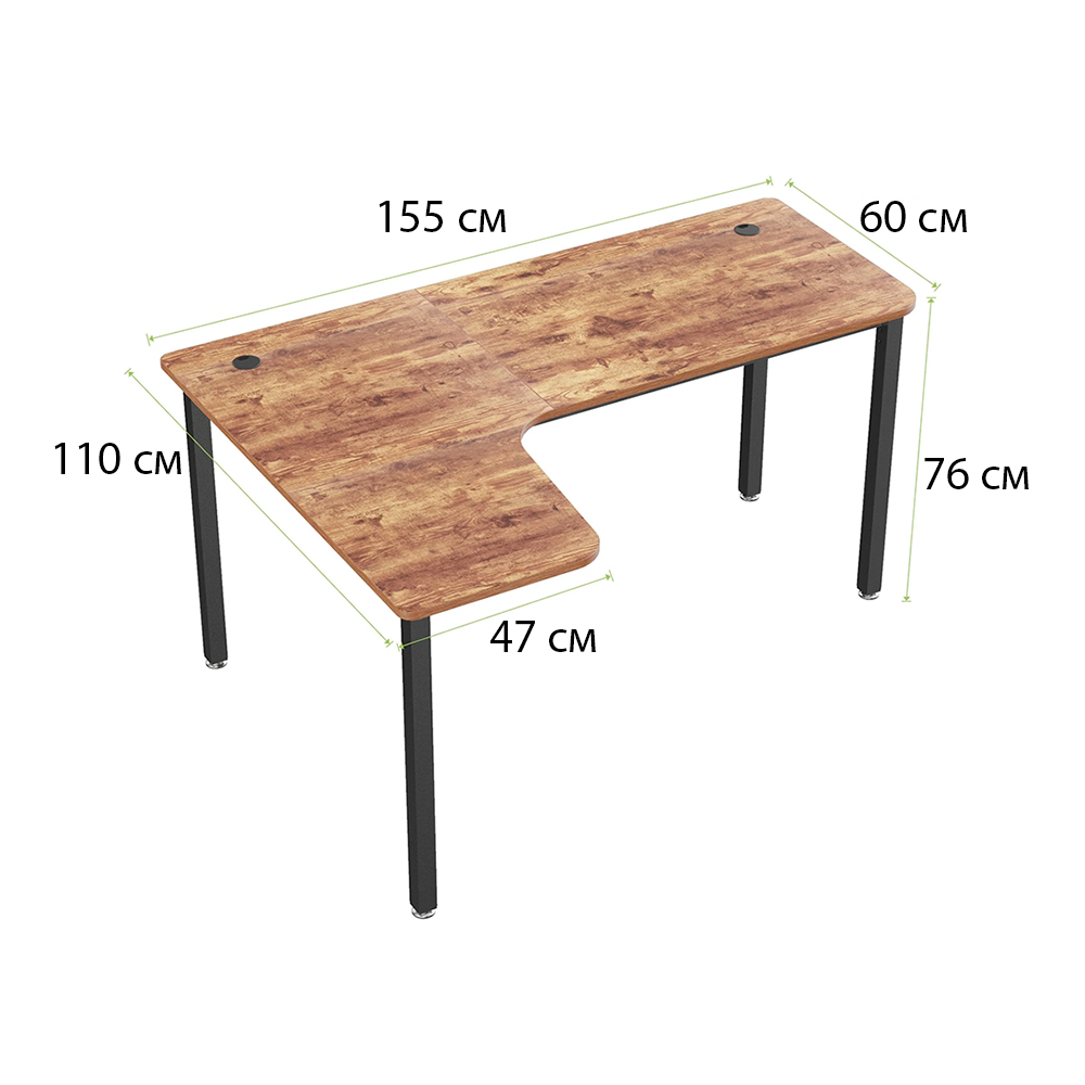 Eureka Ergonomic L01-60" Vintage Brown L-Shaped Gaming Desk, Left ...