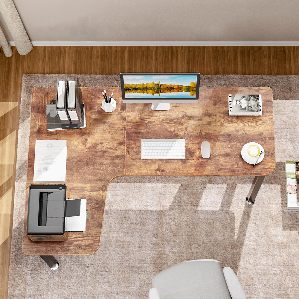 Eureka Ergonomic L01-60" Vintage Brown L-Shaped Gaming Desk, Left ...