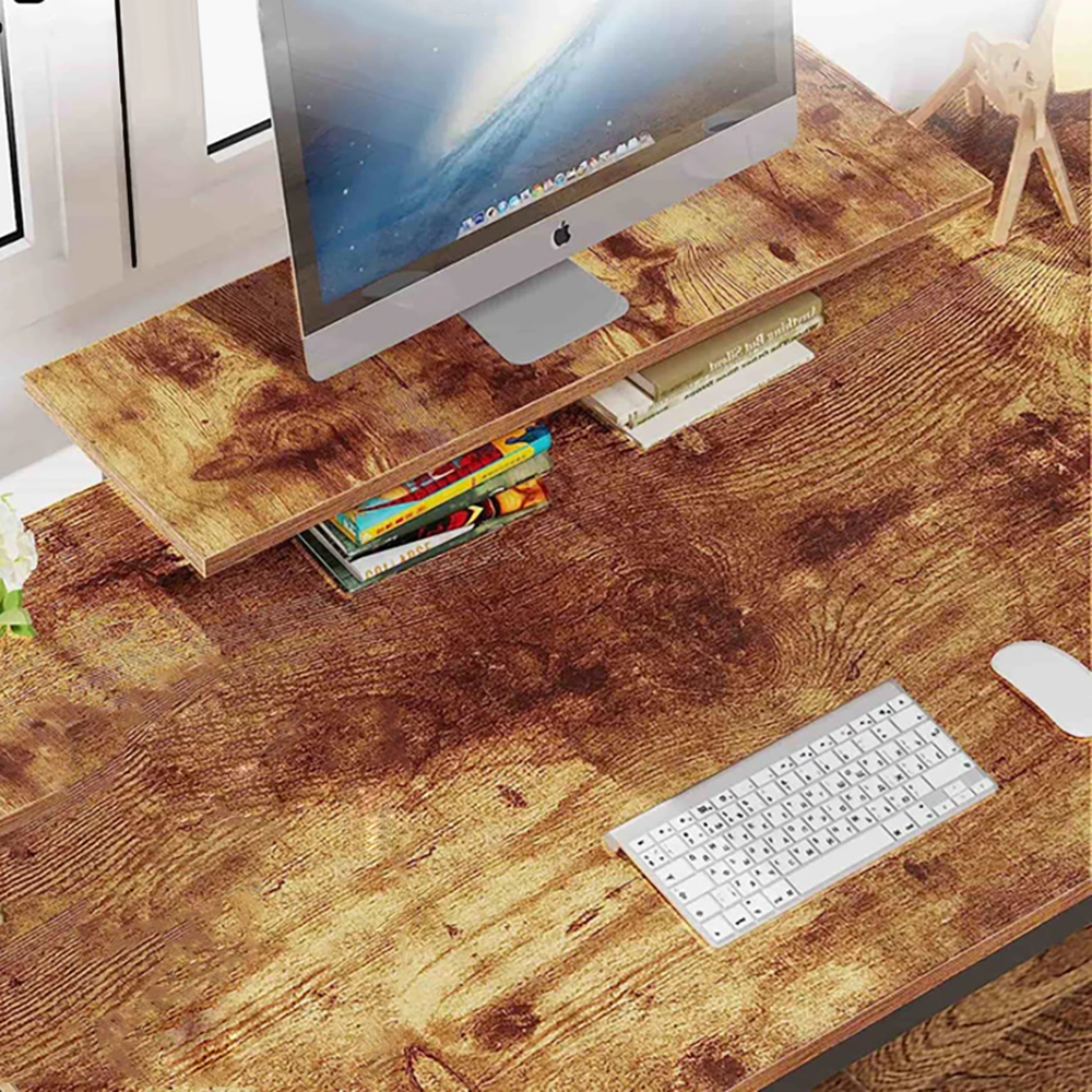 Eureka Ergonomic 47x23 Office Desk with Storage Space, Rustic Brown ...